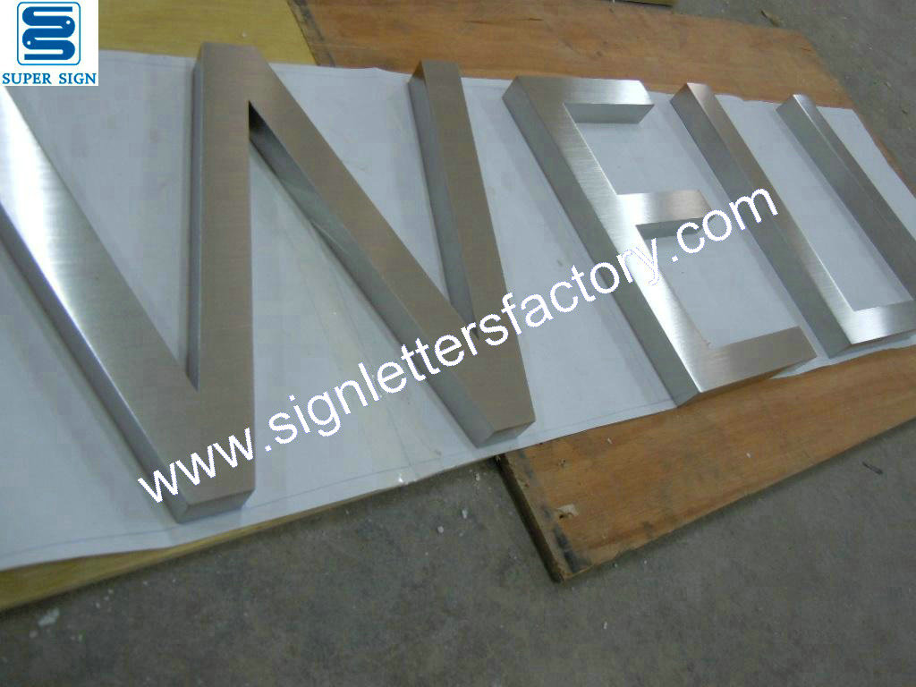 brushed stainless steel letters